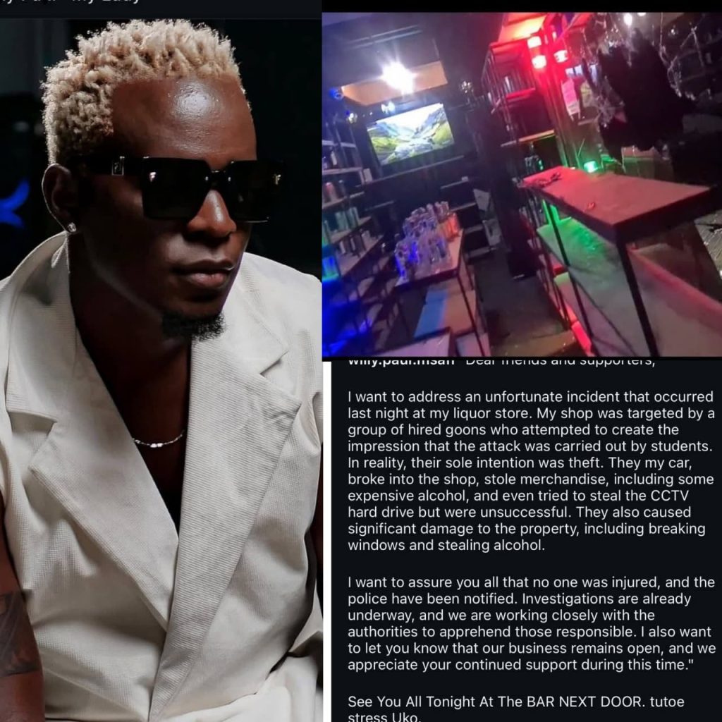 Willy Paul’s Liquor Store Broken, Thieves Steal Expensive Alcohol and ...